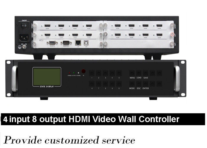 4 In 8 Out HDMI Video Wall Controller 4x4 , 2x4 HDMI Video Wall Processor