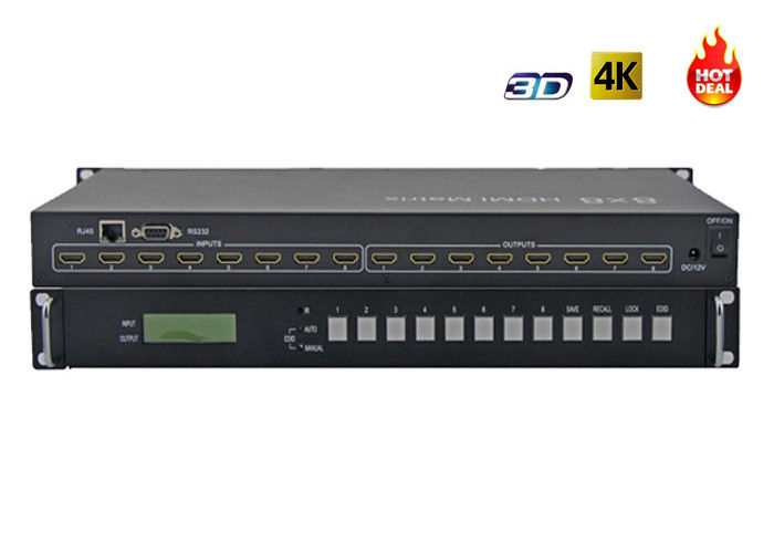 4Kx2K 8X8 3D IR HDMI Video Matrix Switcher With 8x Inputs And 8x Outputs