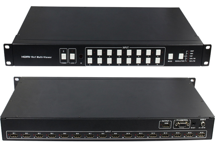 16 Input 1 Output 16 ports HDMI Multiviewer With Seamless Switcher